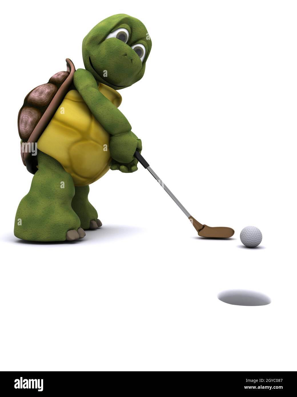 3D Render of a Tortoise Playing golf Stock Photo - Alamy