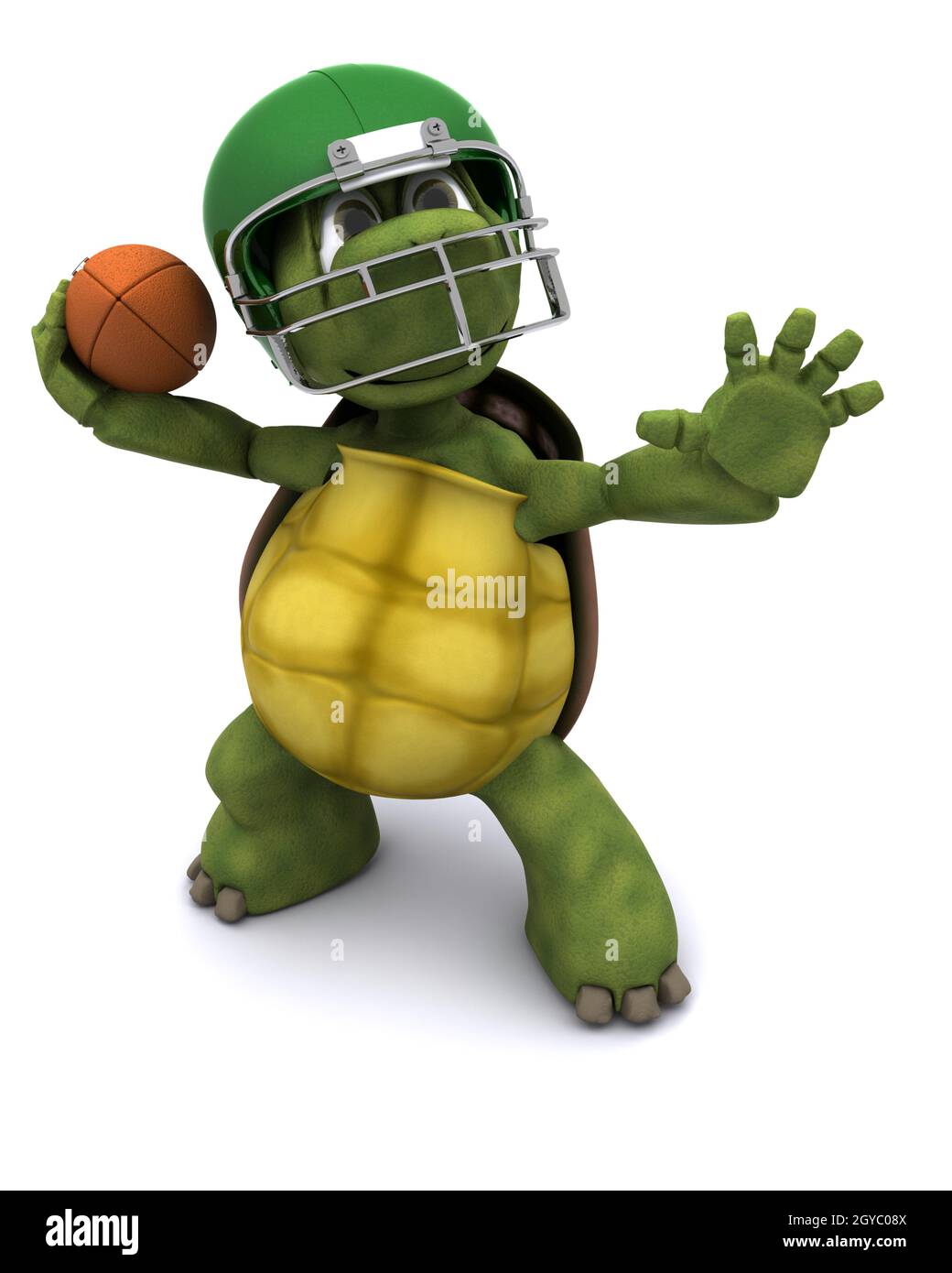 3D Render of a Tortoise throwing an american football Stock Photo - Alamy