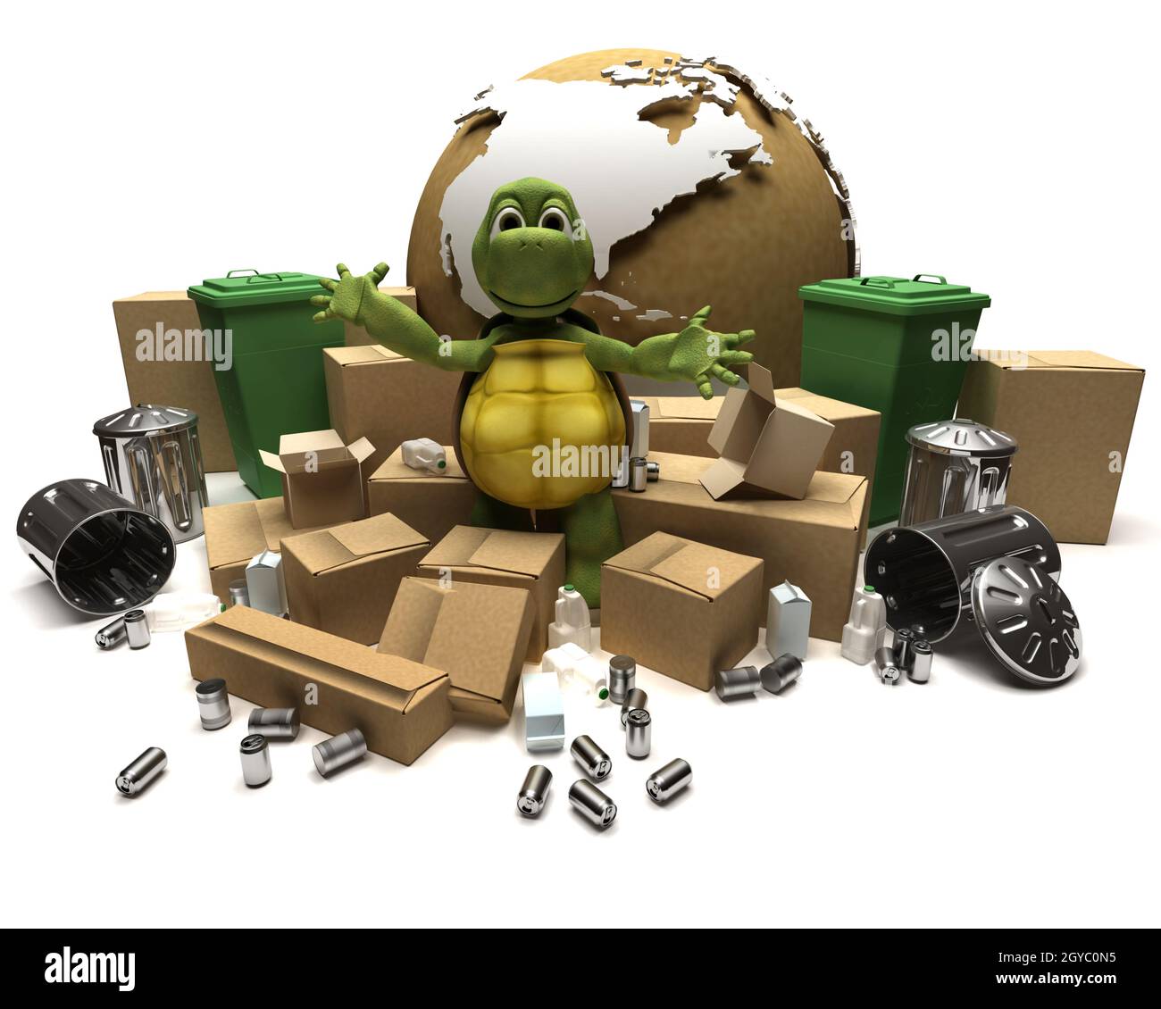 3D Render of a Tortoise with a trash and waste Stock Photo - Alamy