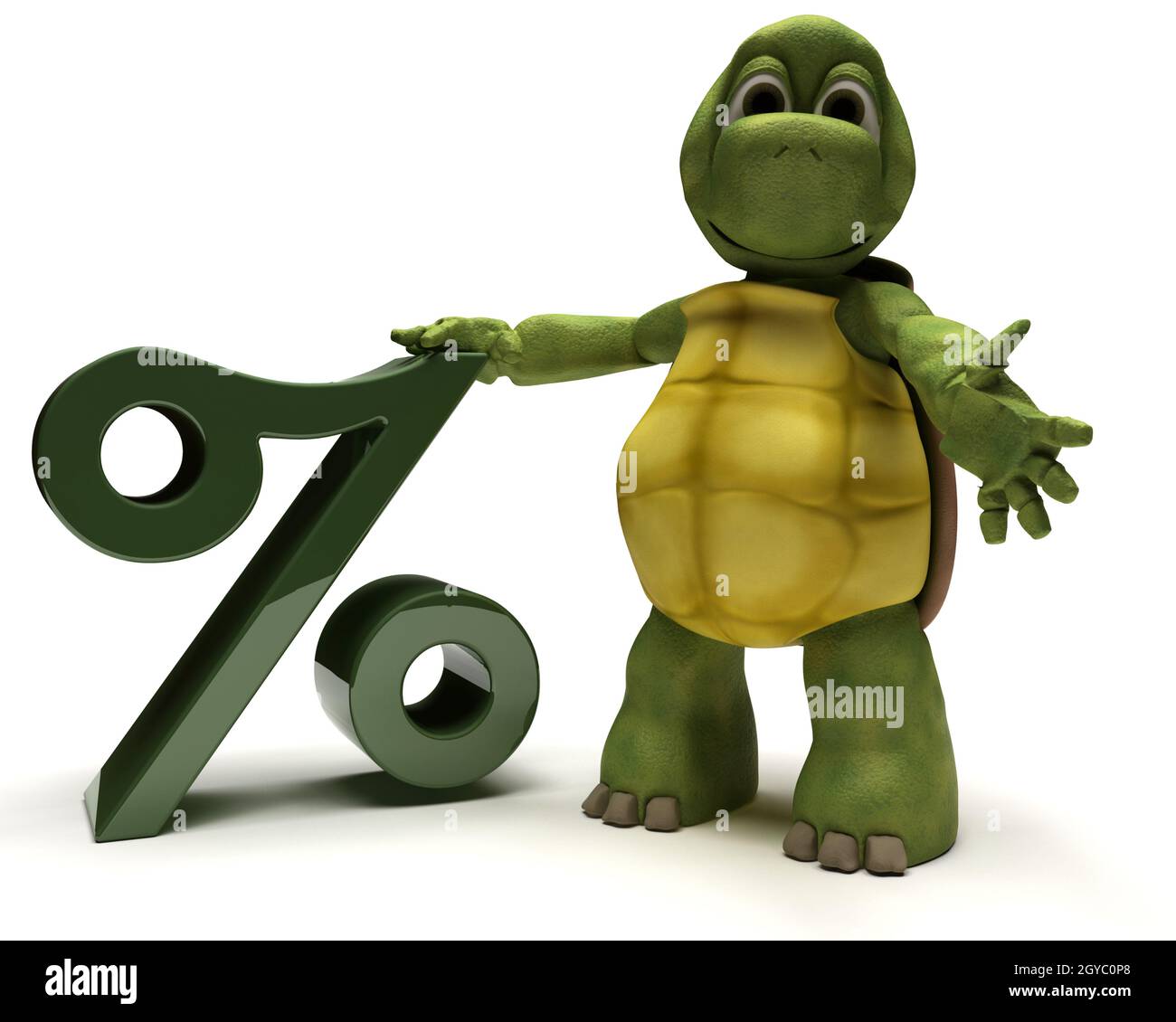 3D Render of a Tortoise with percentage symbol Stock Photo - Alamy