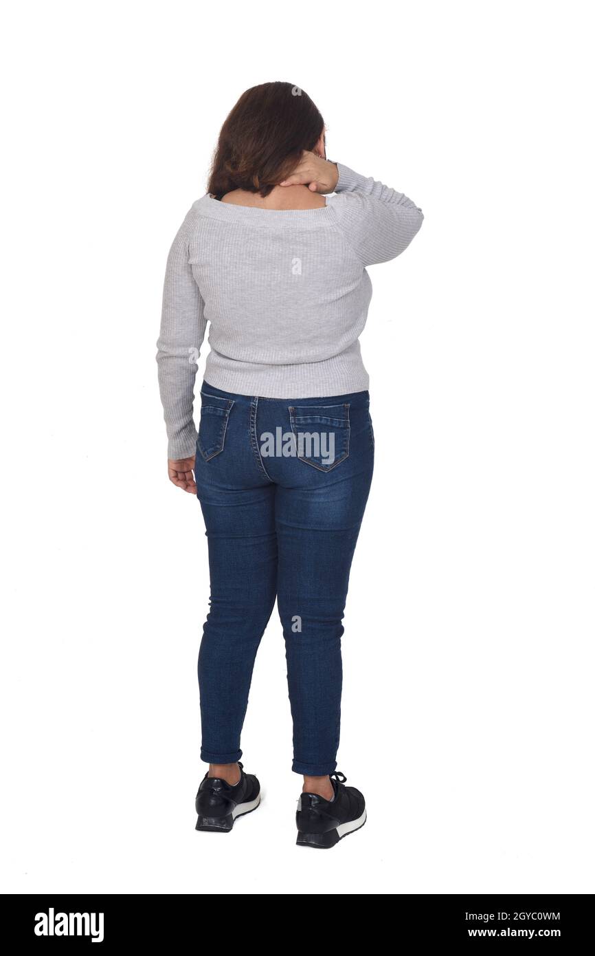 Adult woman neck pain Cut Out Stock Images & Pictures - Alamy