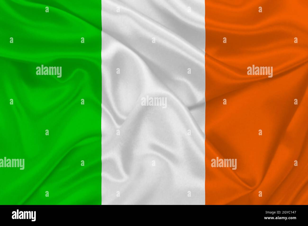 3D Flag of Ireland on wrinkled fabric Stock Photo - Alamy