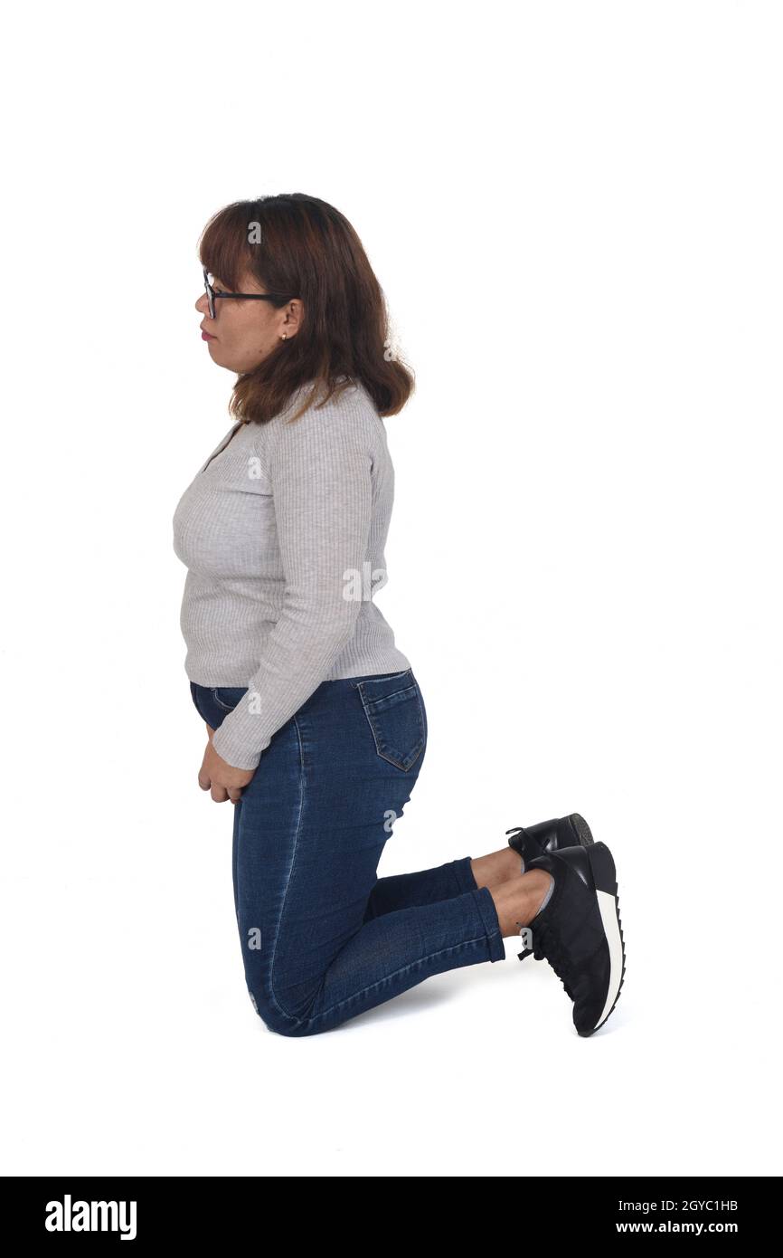 Person Kneeling Side View