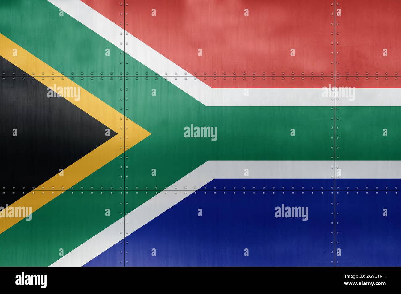 3D Flag of South Africa on a metal wall background Stock Photo - Alamy
