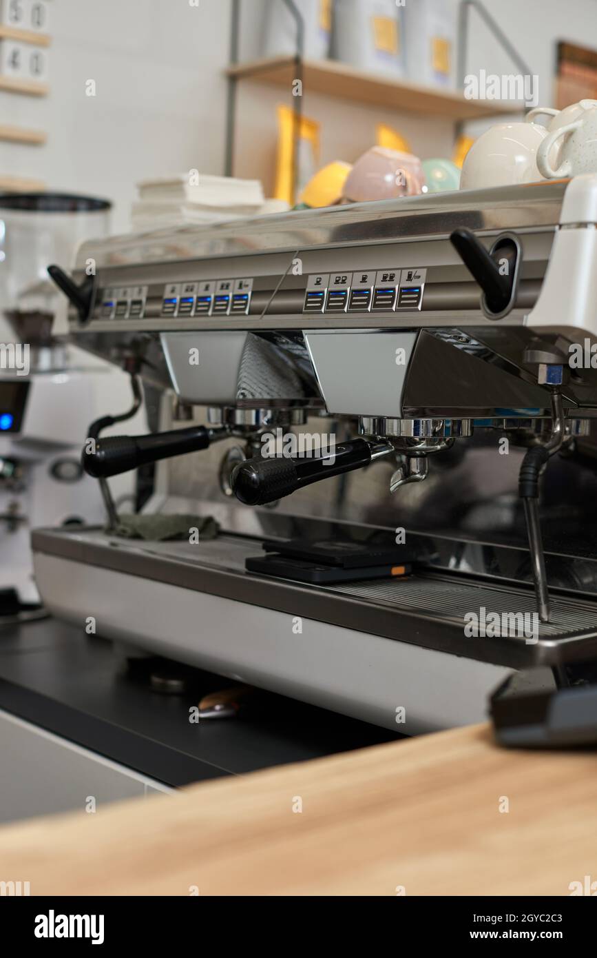coffee machine for making coffee in restaurant, cafe or bar Stock Photo ...
