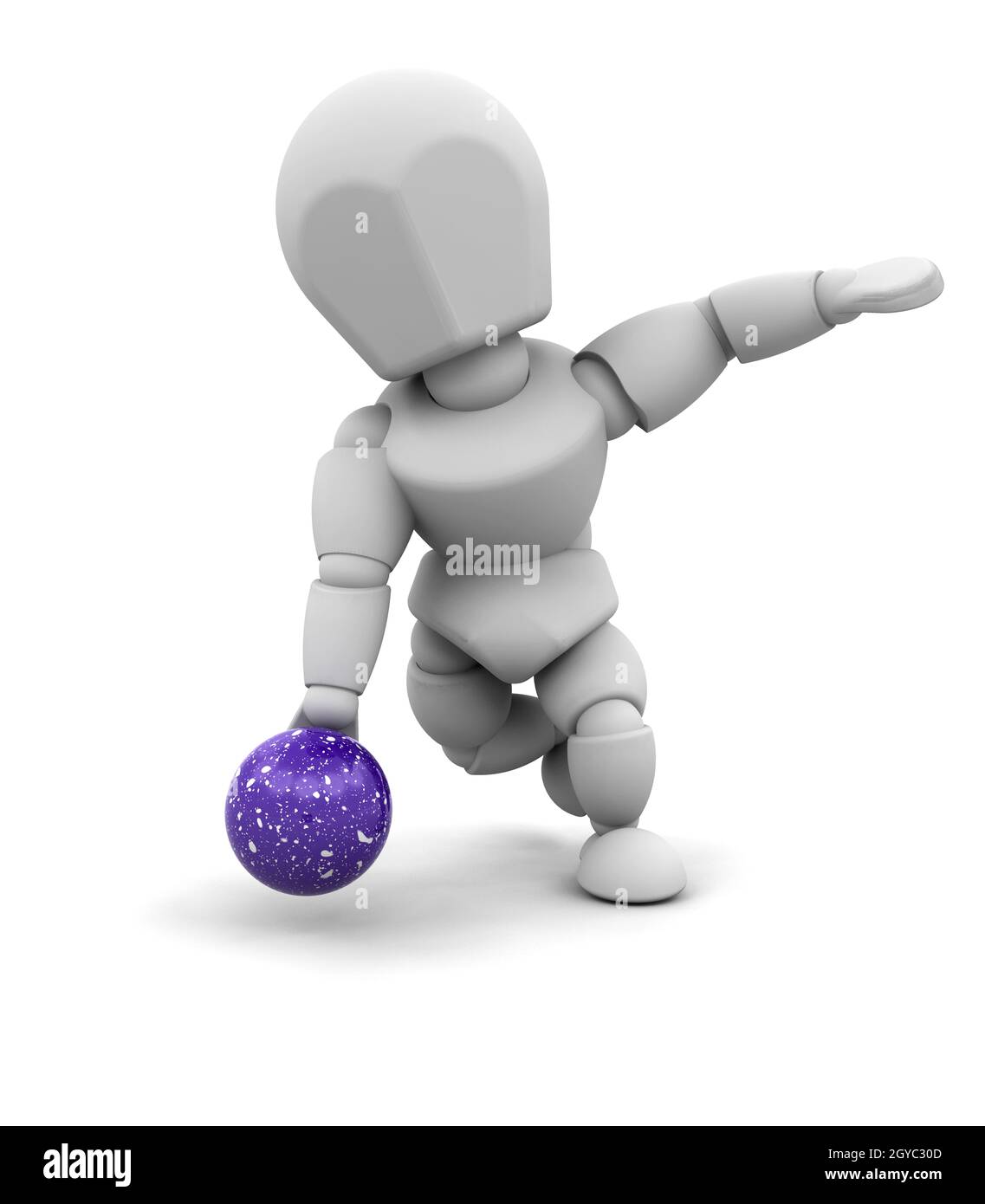 3d render of a man ten pin bowling Stock Photo - Alamy