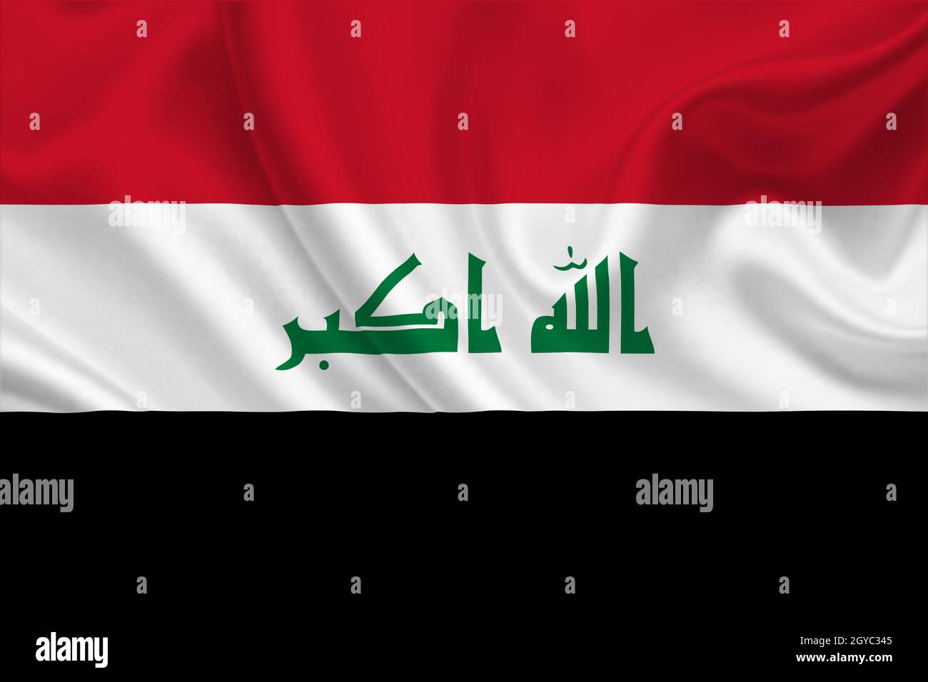 3D Flag of Iraq on wrinkled fabric Stock Photo - Alamy