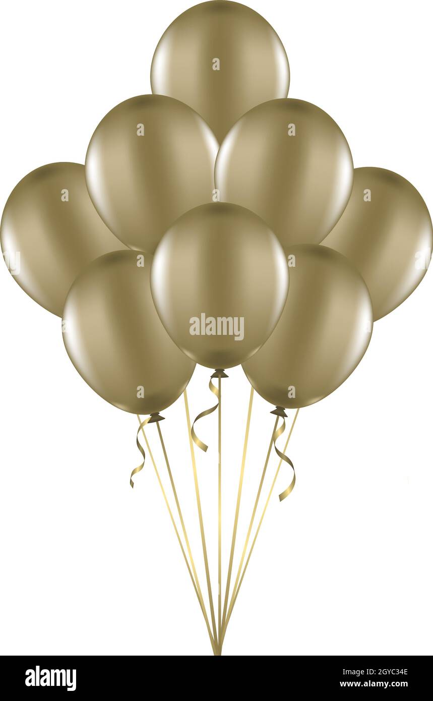 Gold 10 balloons hi-res stock photography and images - Alamy