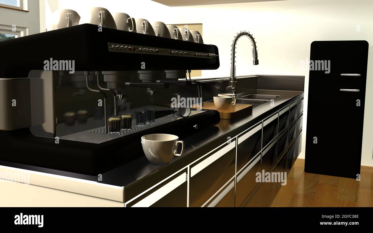 3d render cafe bar interior hi-res stock photography and images - Alamy