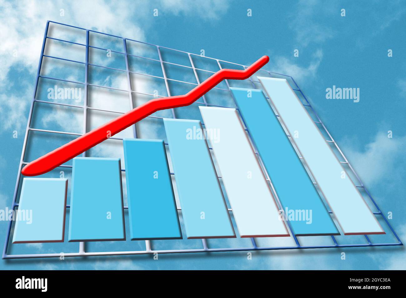 Background showing chart of rising profits Stock Photo - Alamy