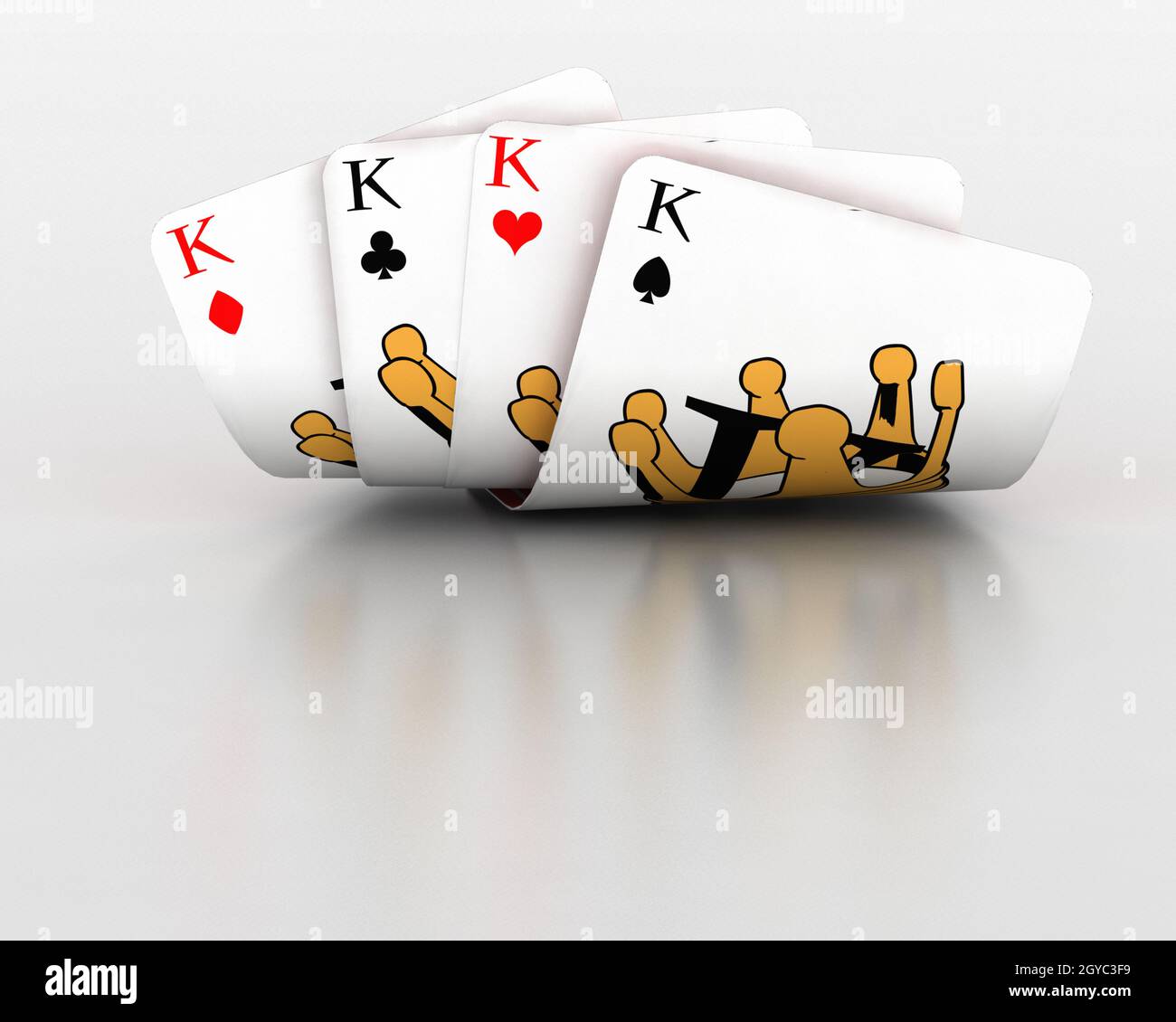 3D render of playing cards isolated on white Stock Photo - Alamy