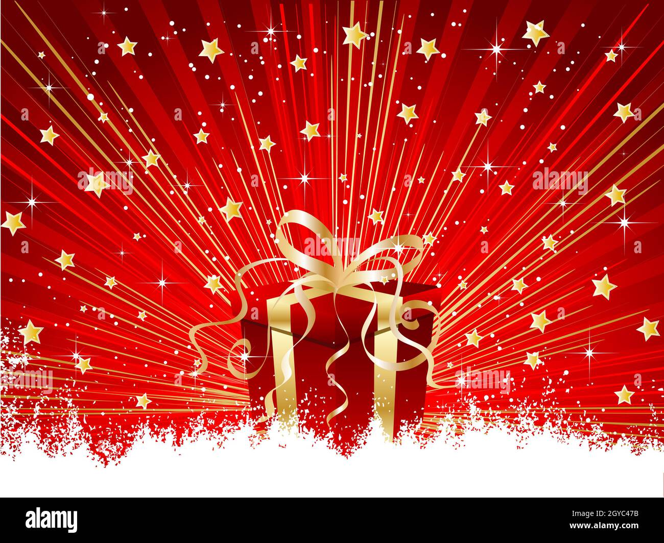 Christmas present on starry background Stock Photo - Alamy