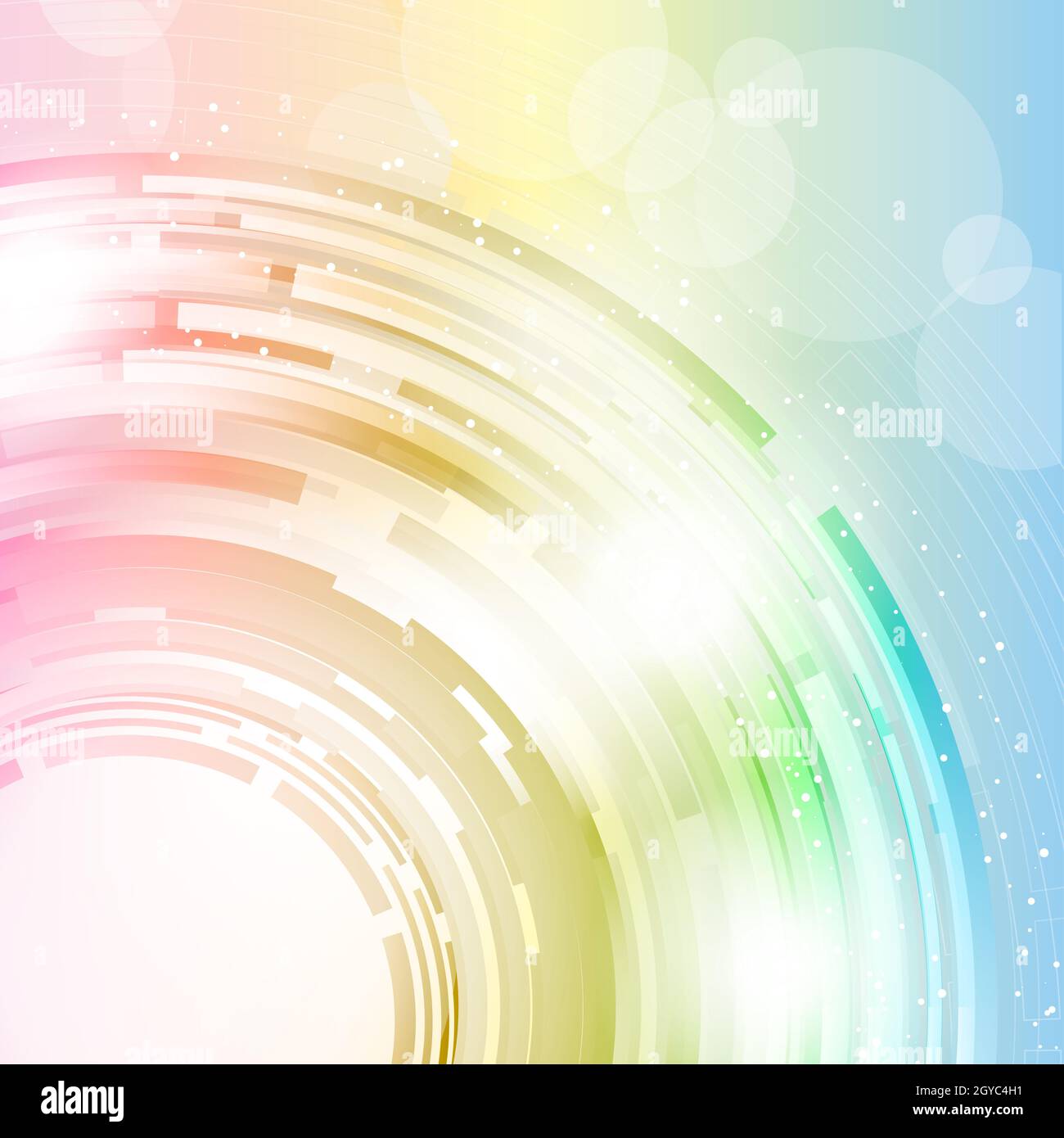 Abstract design background of circles in pale spectrum colours Stock ...