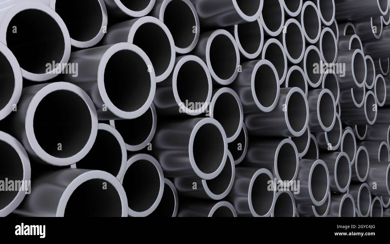 3d render of steel pipes Stock Photo - Alamy