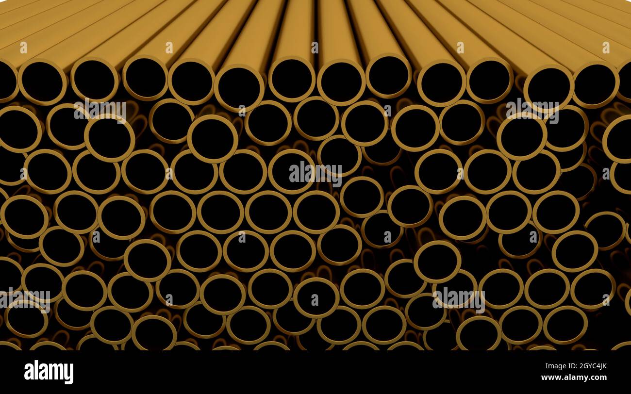3d render of copper pipes Stock Photo - Alamy