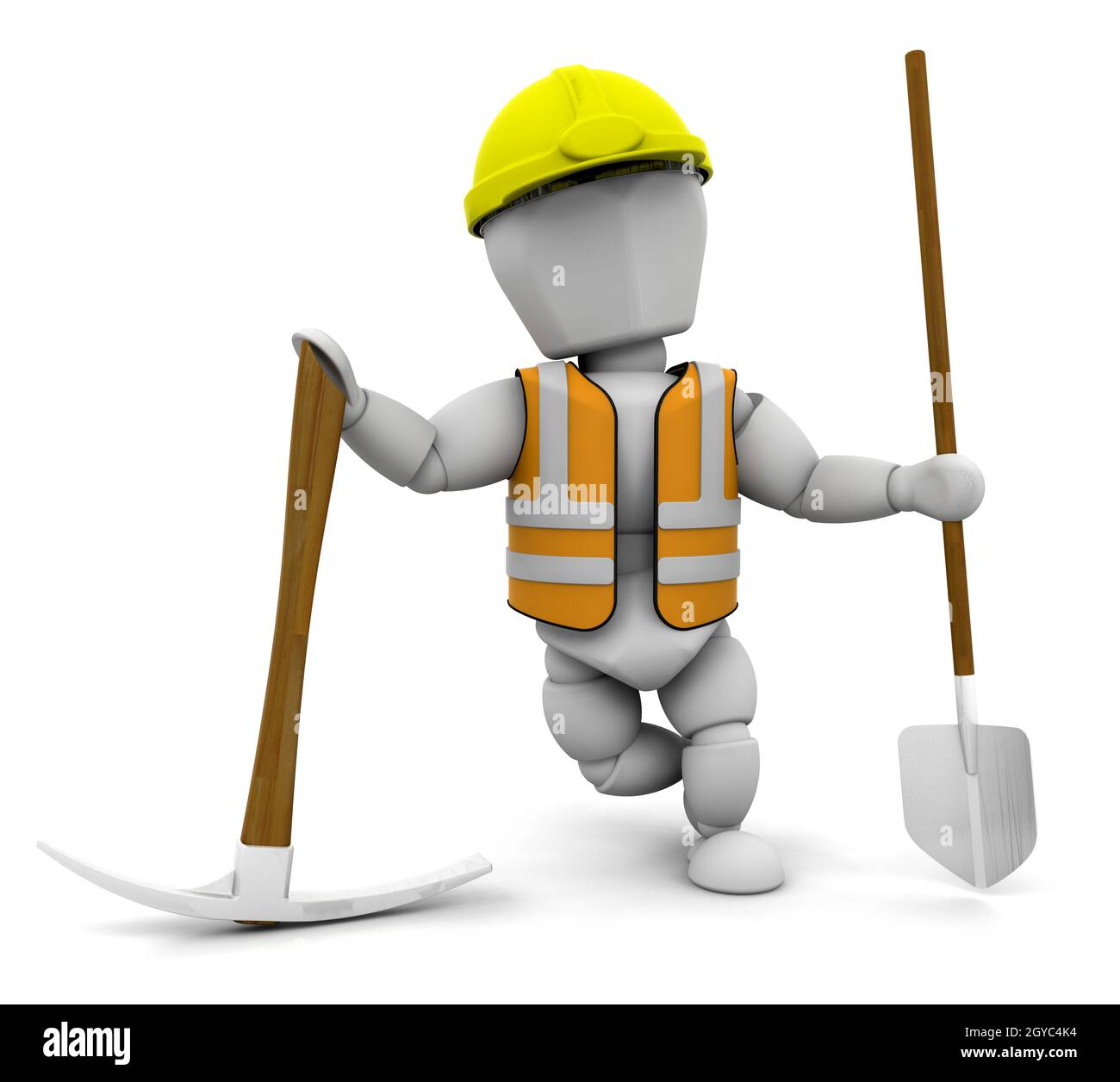 3D render of a construction worker Stock Photo - Alamy