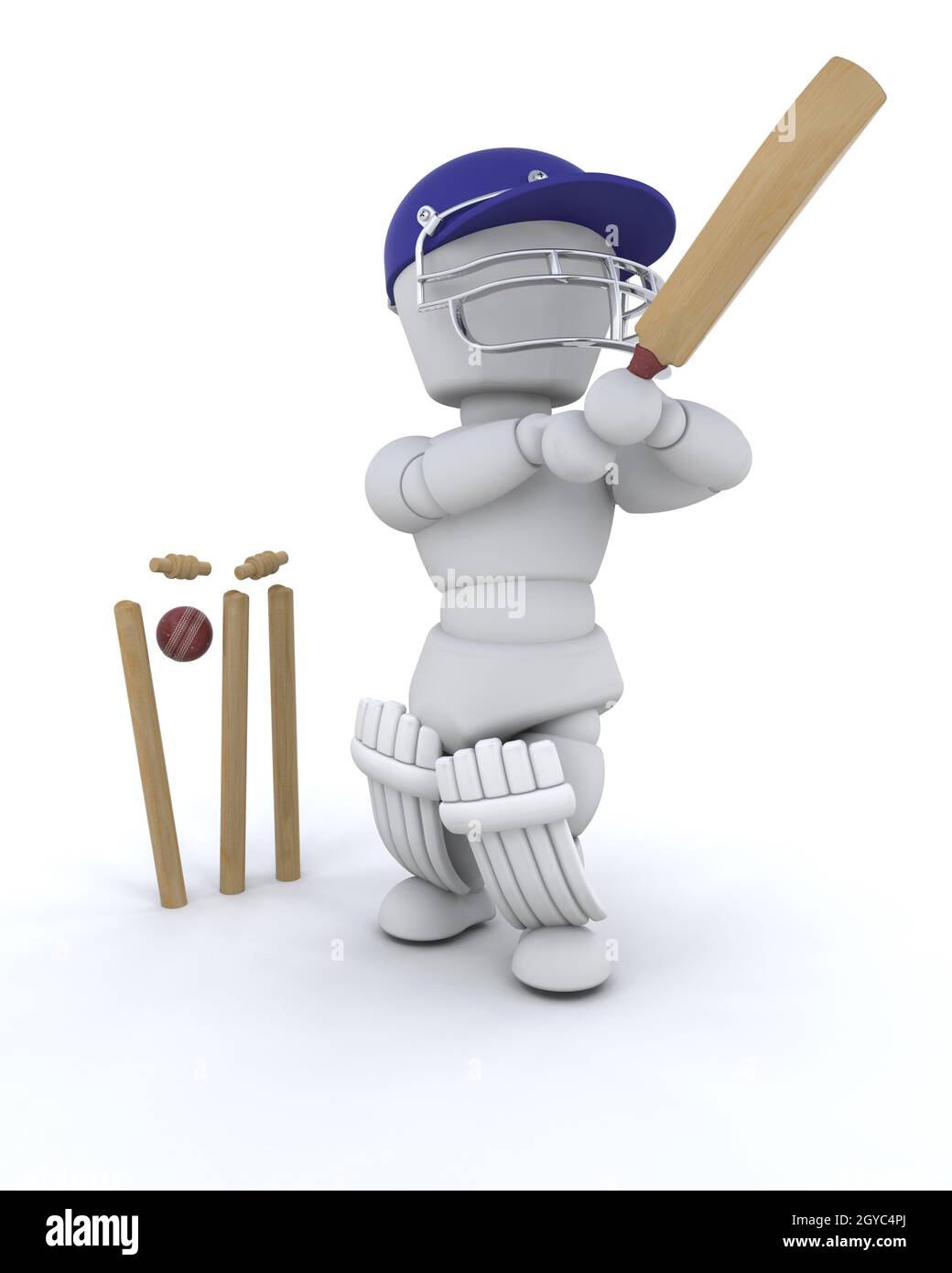 3d render of a man playing cricket Stock Photo - Alamy