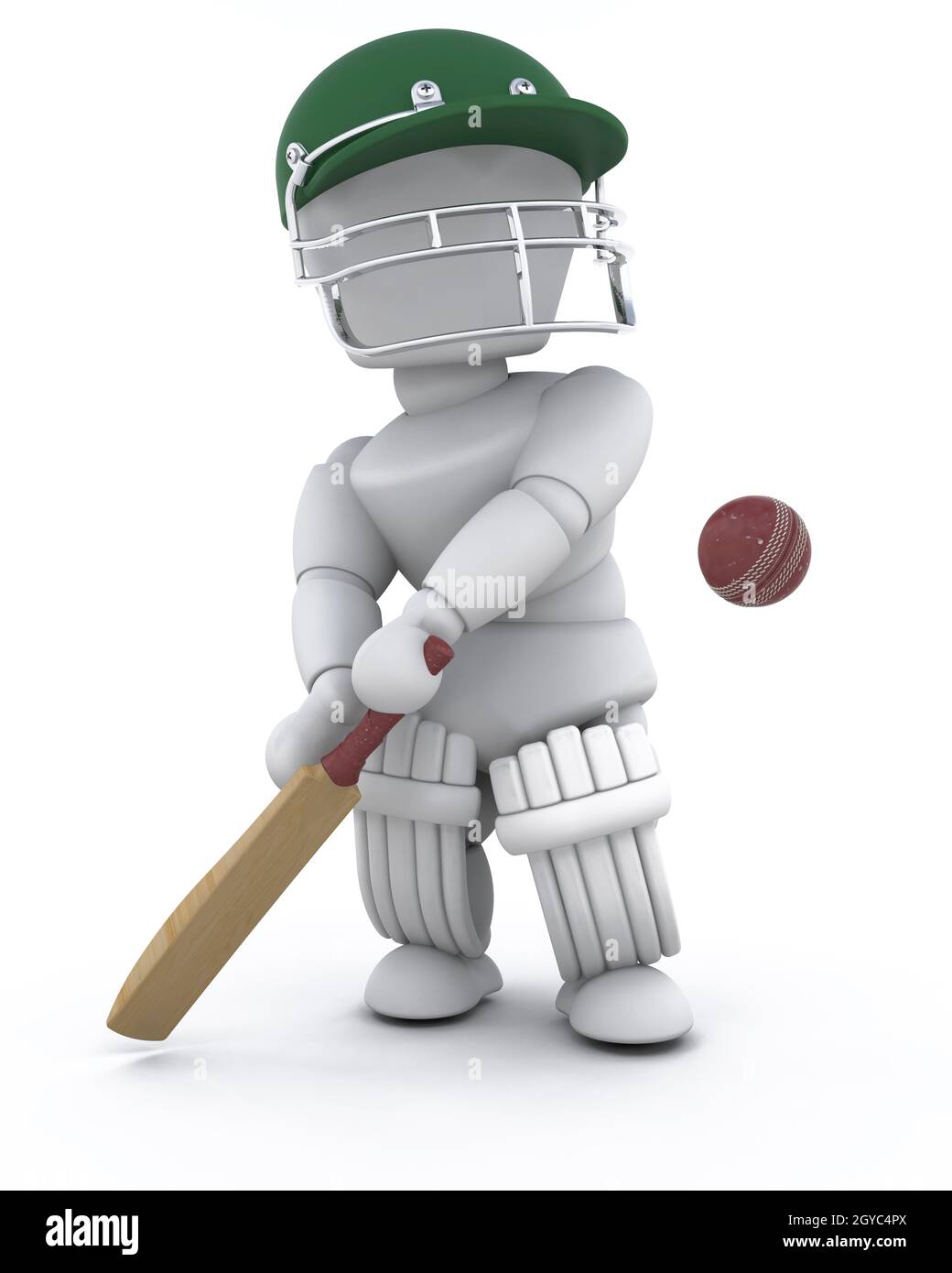 3d render of a man playing cricket Stock Photo - Alamy
