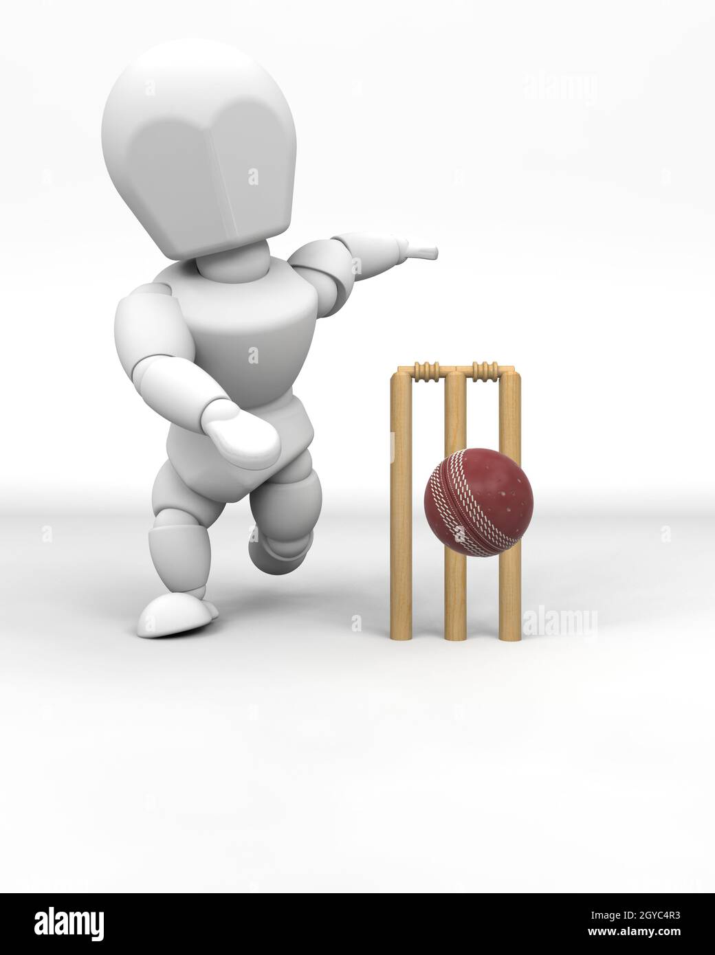 3d render of a man playing cricket Stock Photo - Alamy