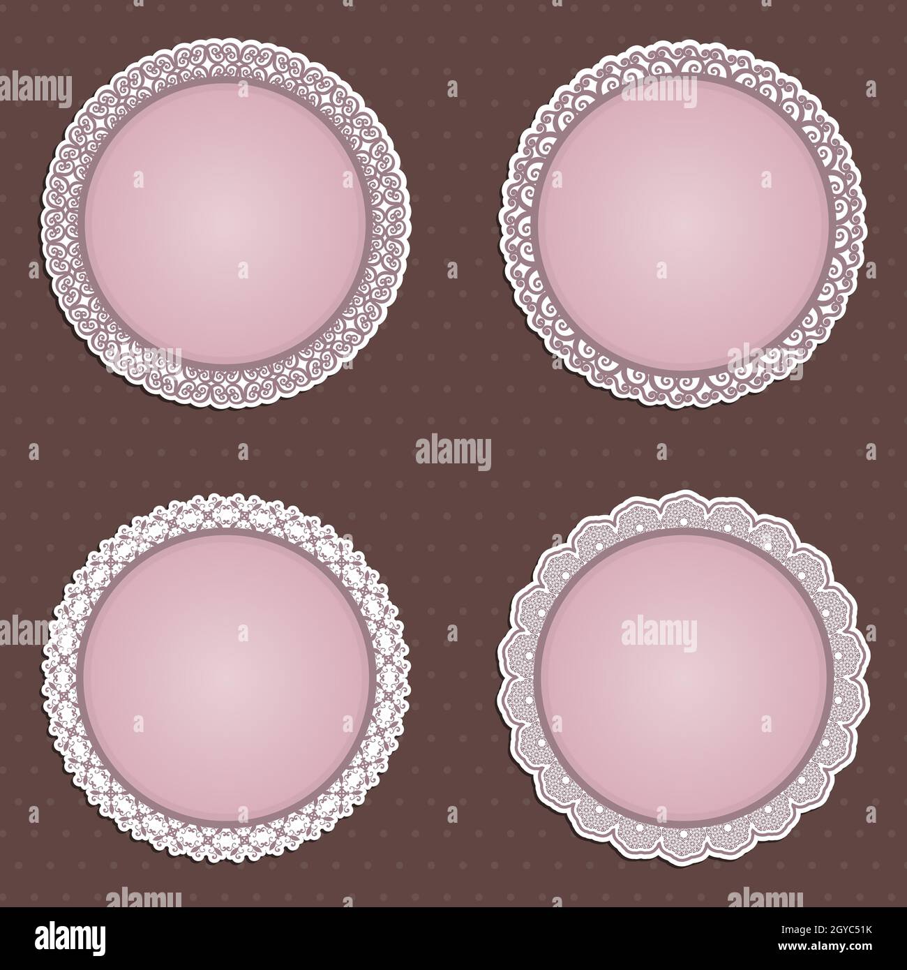 A collection of four detailed circular borders Stock Photo - Alamy
