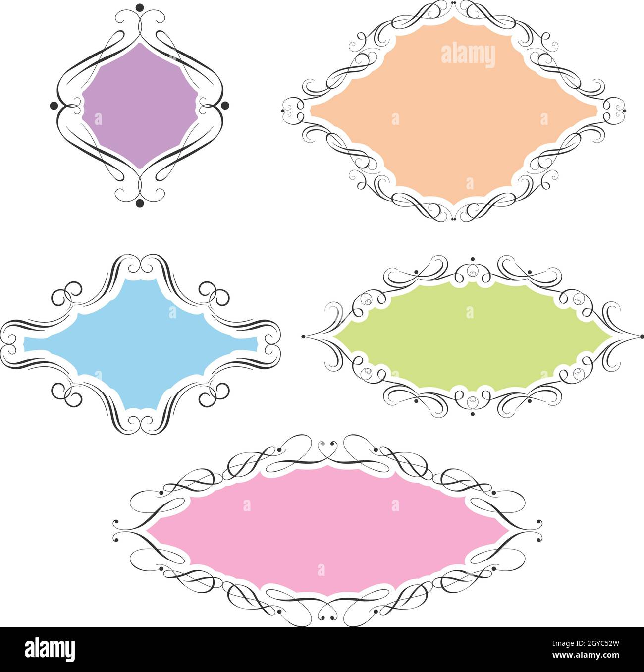 Collection of decorative frames using pastel colours Stock Photo - Alamy