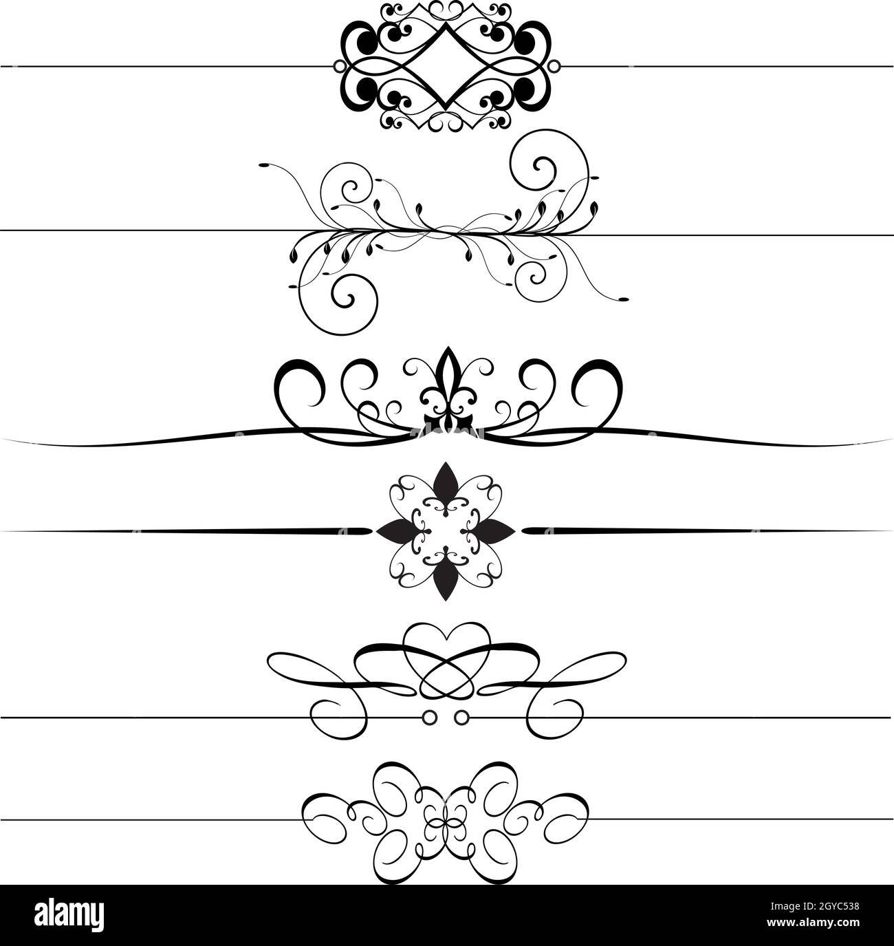 Collection of decorative rules Stock Photo - Alamy