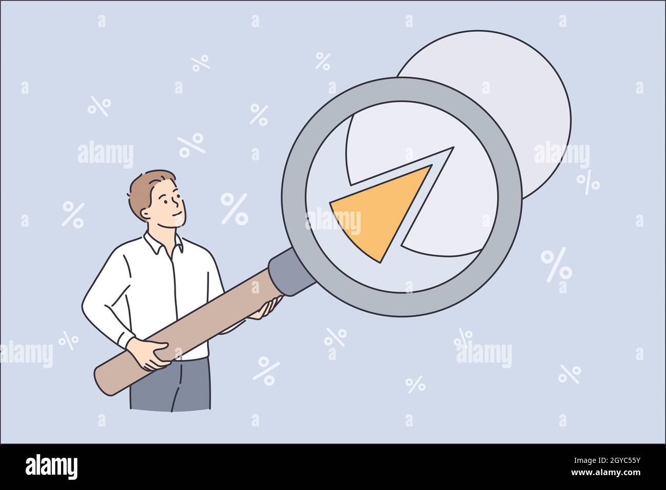 Science Statistics or project presentation concept. Young businessman ...