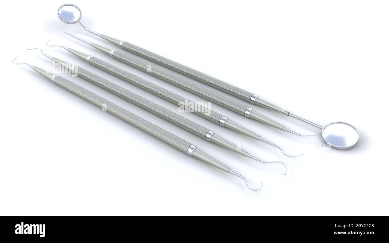 3D render of dental instruments Stock Photo - Alamy