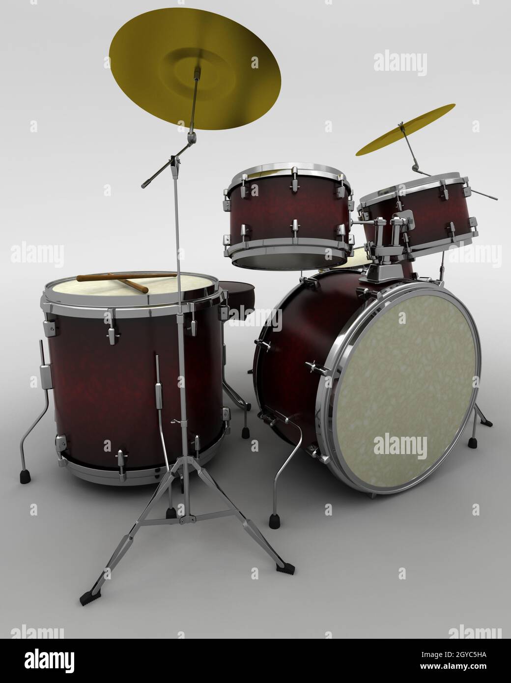 3d render of a concert drum kit Stock Photo - Alamy