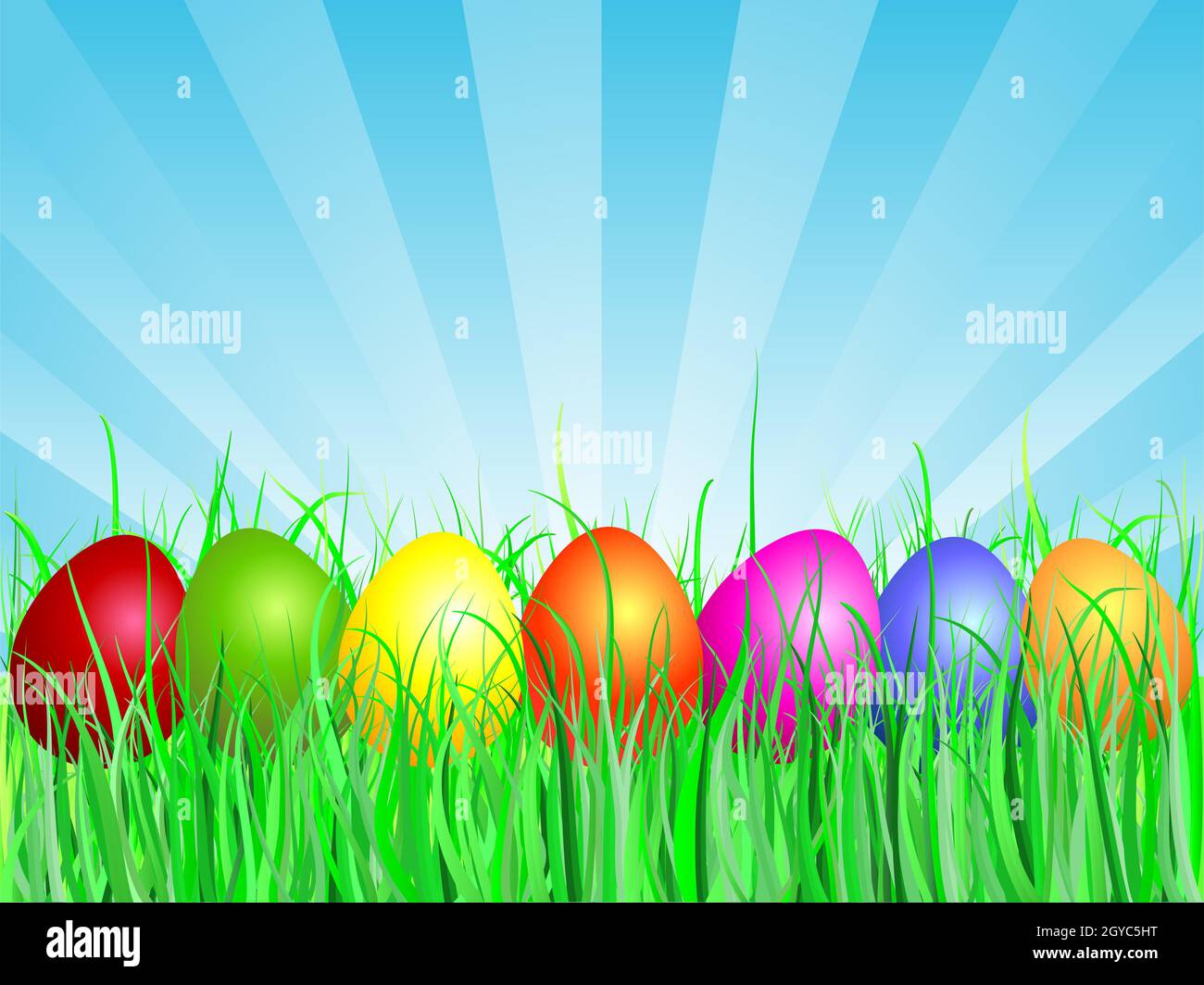 Easter eggs in grass Stock Photo - Alamy