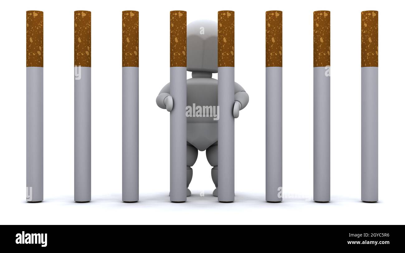 3D render of a Man in Cigarette Prison Stock Photo - Alamy