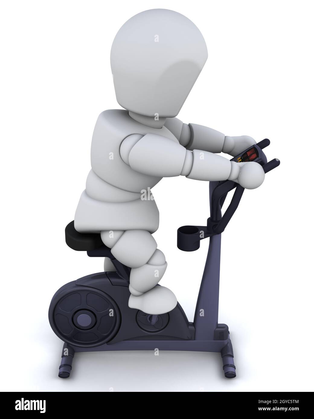 3D render of a man on an exercise bike Stock Photo - Alamy