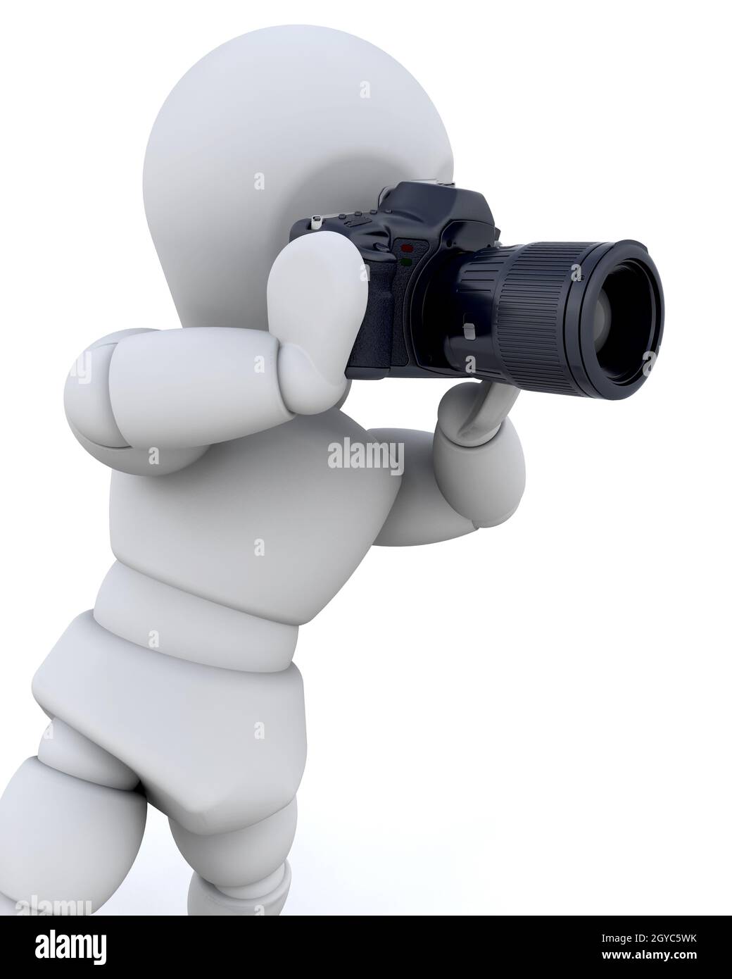 3D man using a digital camera isolated Stock Photo - Alamy