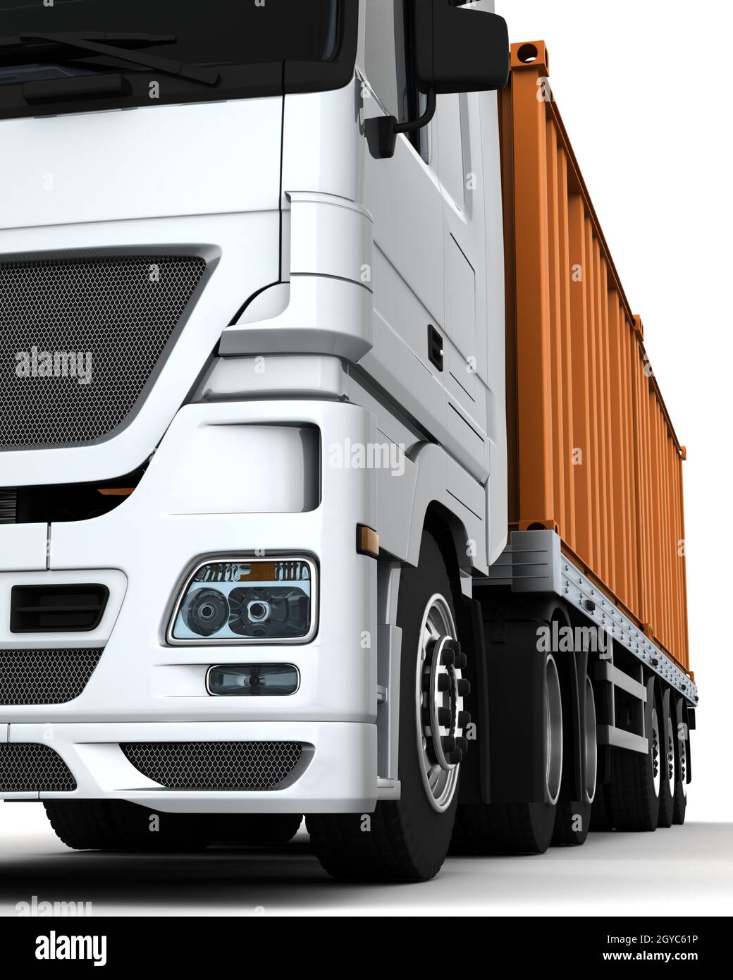 3D Render of a freight container Delivery Vehicle Stock Photo - Alamy