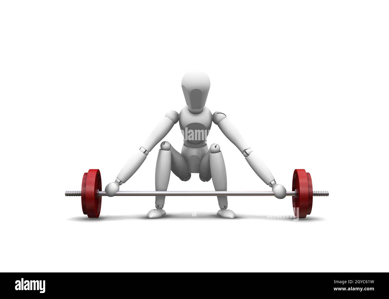 3D render of a man weight lifting on a white background Stock Photo - Alamy