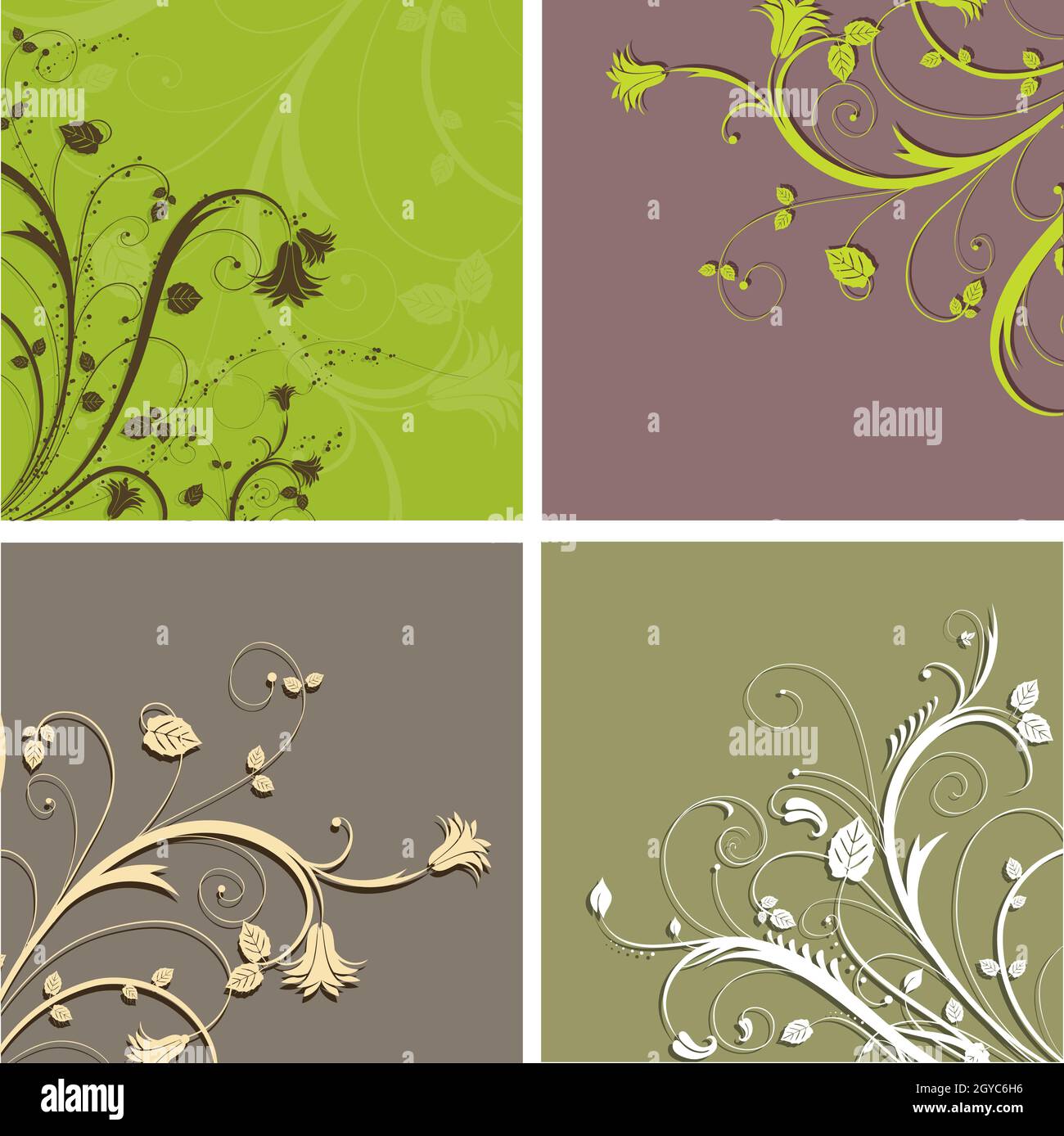 Decorative floral backgrounds in earthy tones Stock Photo - Alamy