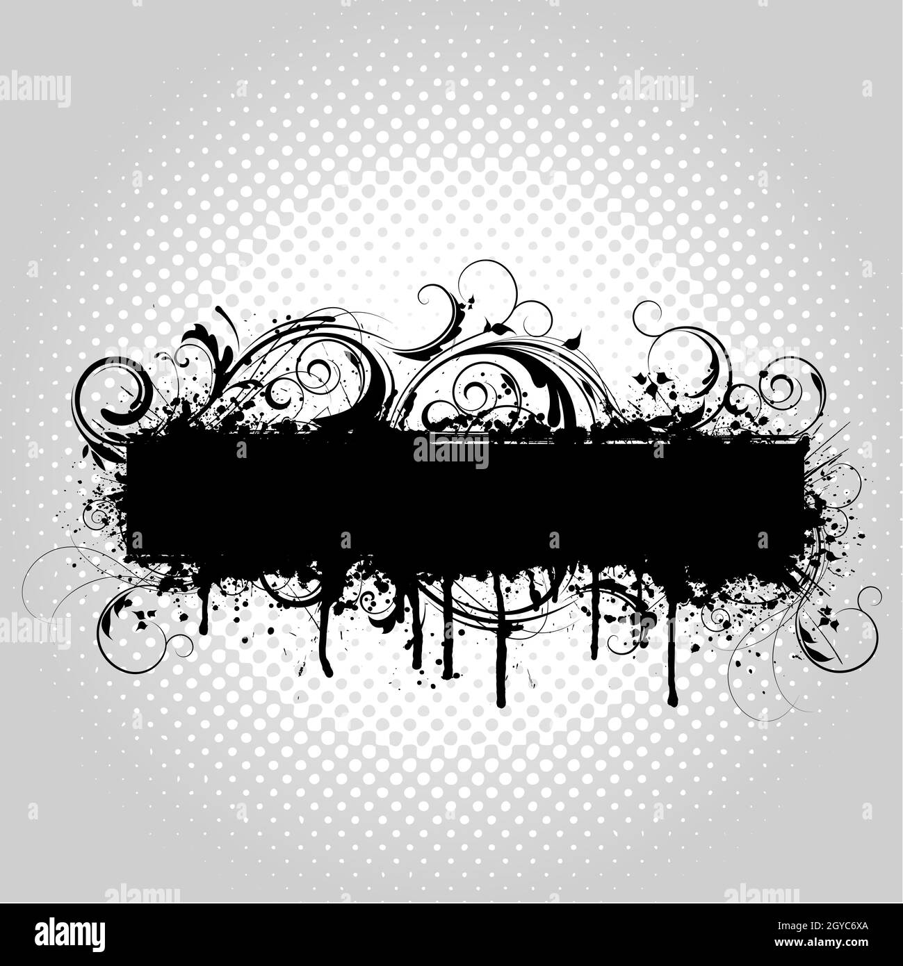 Floral design grunge Black and White Stock Photos & Images - Alamy