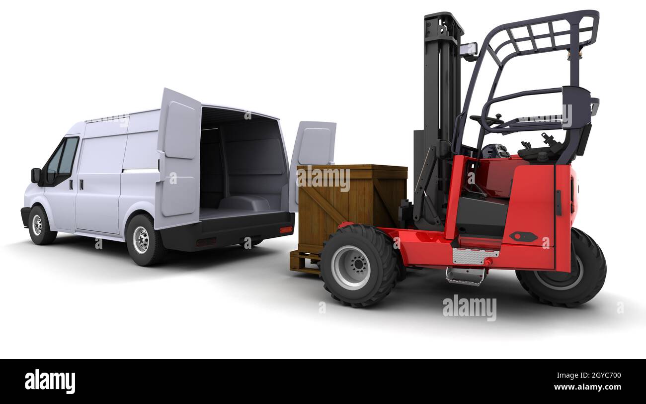 Loading van forklift hi-res stock photography and images - Alamy