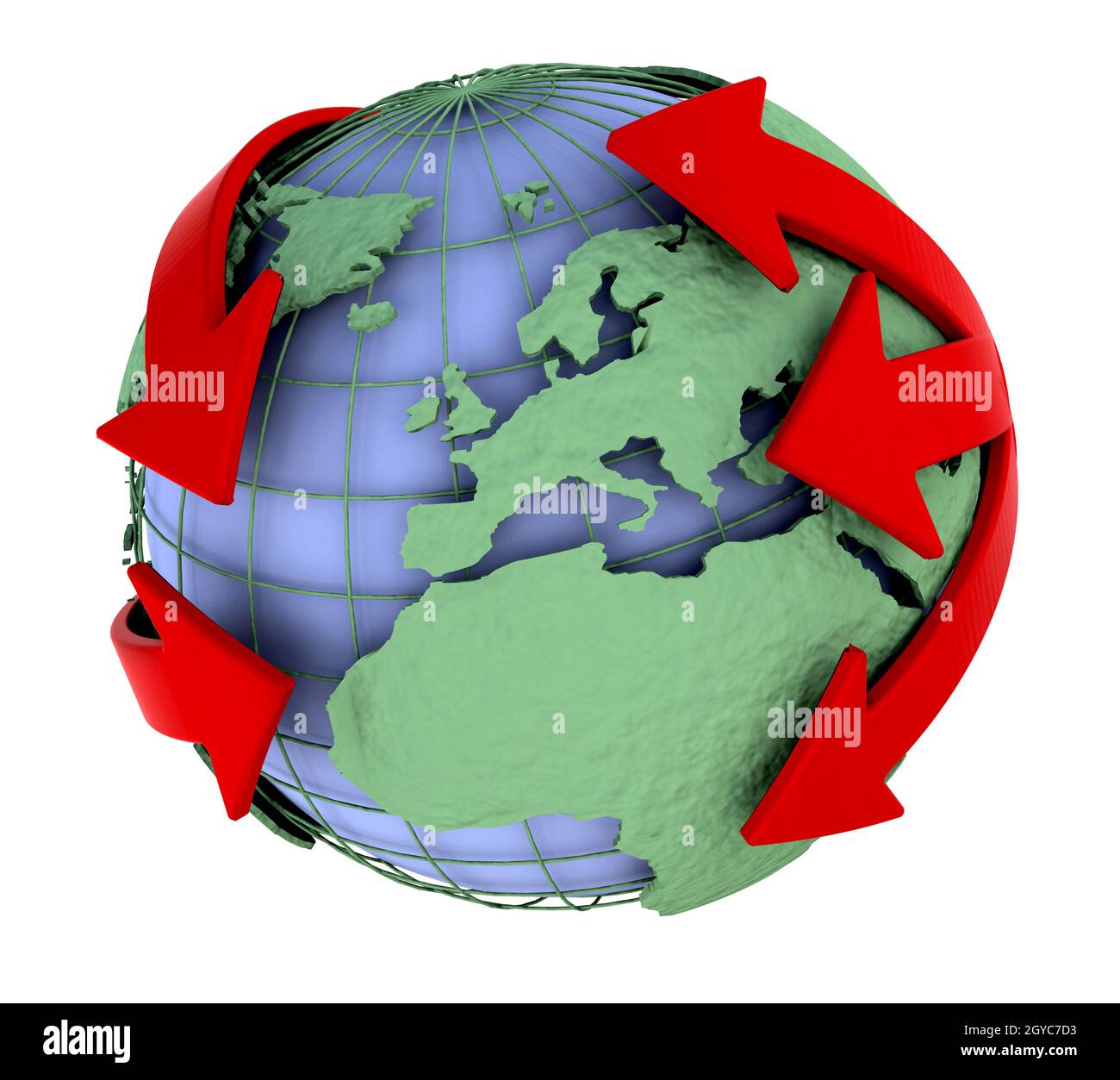 World map arrows Cut Out Stock Images & Pictures - Alamy