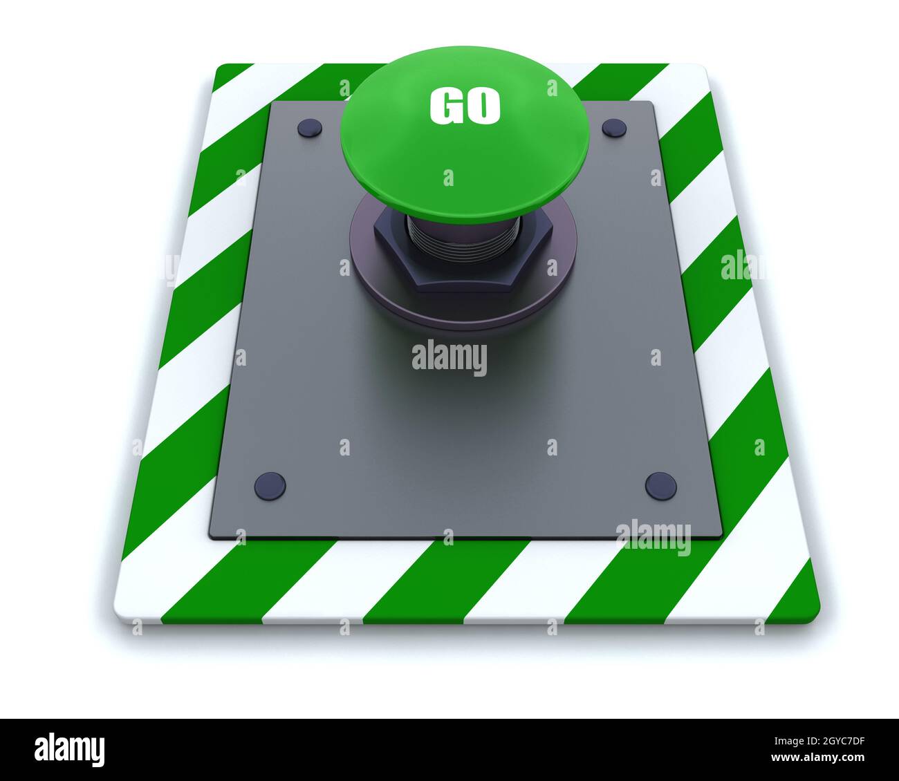 3d render of push button with symbol Stock Photo - Alamy