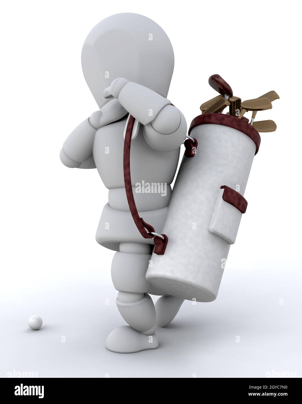 3D Render of a man playing golf Stock Photo - Alamy