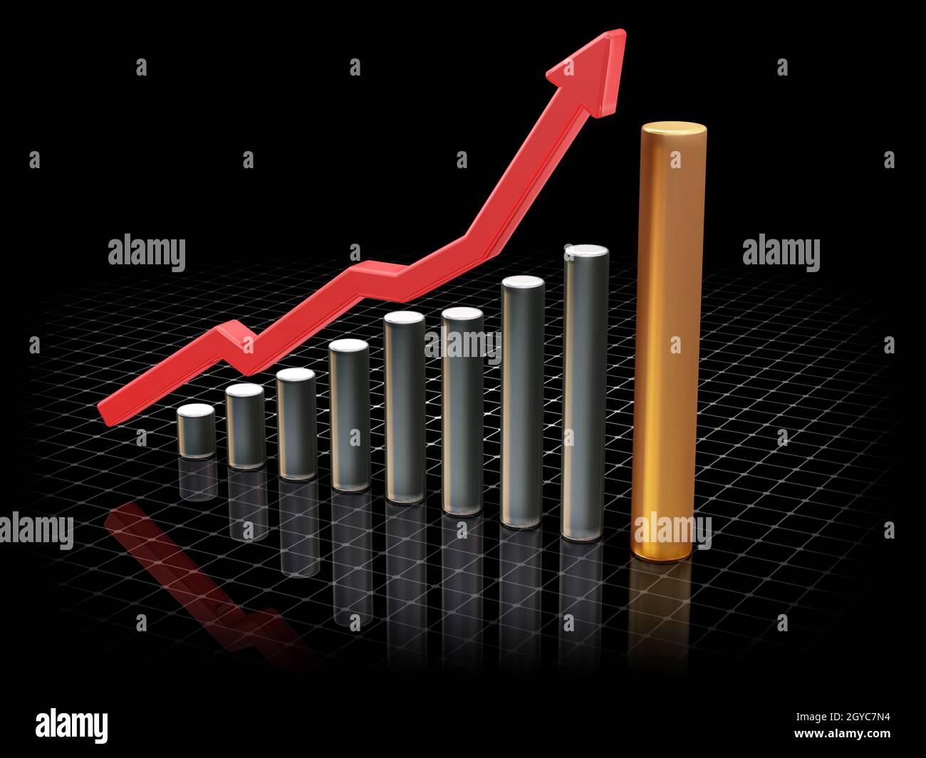 3D render of a chart showing rising profits Stock Photo - Alamy