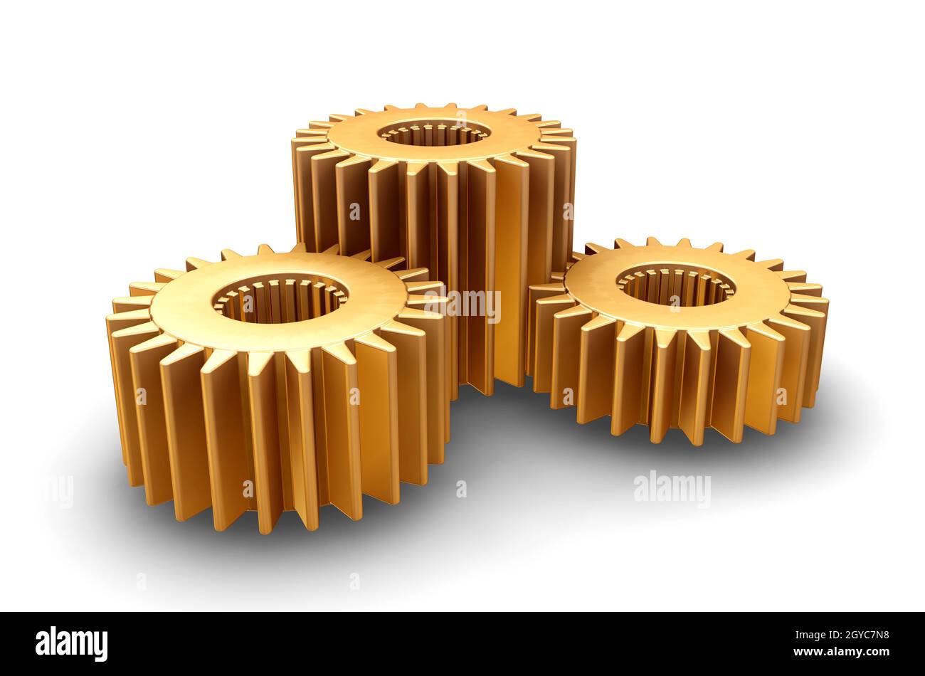 3D render of interlocking gears Stock Photo - Alamy