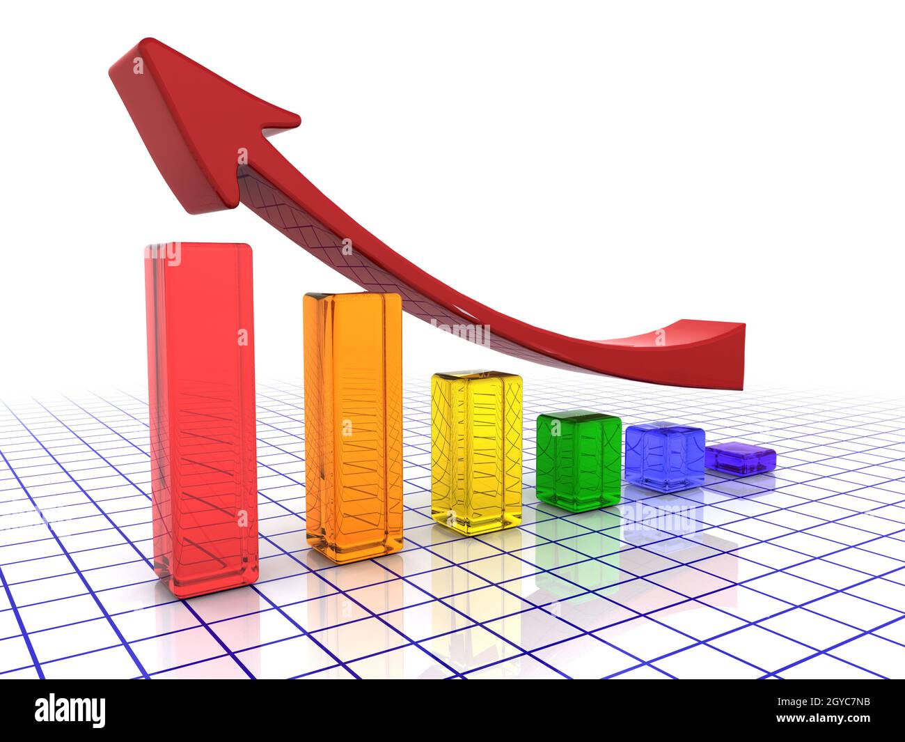 3D render of a chart showing rising profits Stock Photo - Alamy