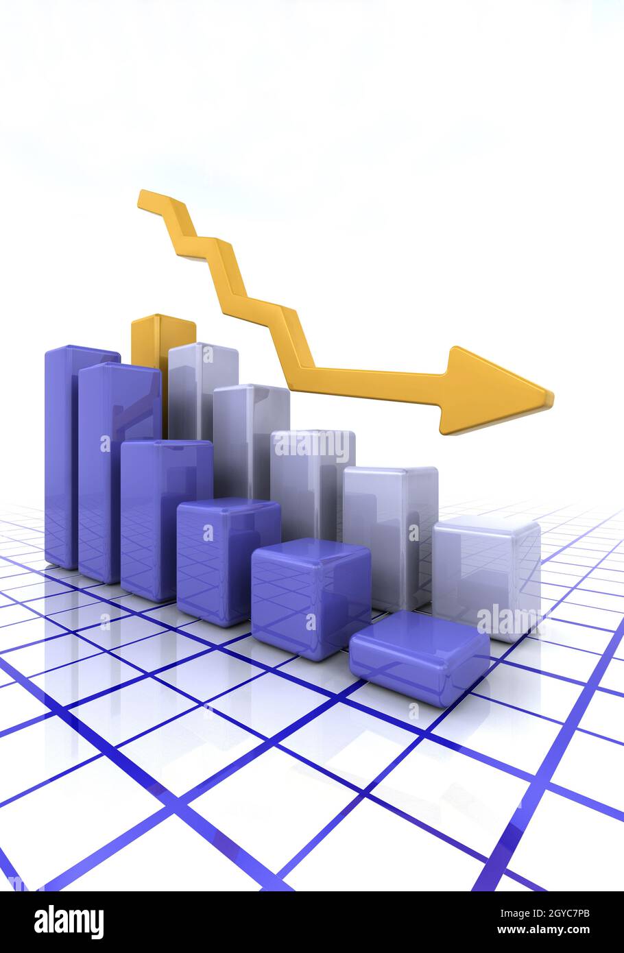 Graph showing falling profits Stock Photo - Alamy