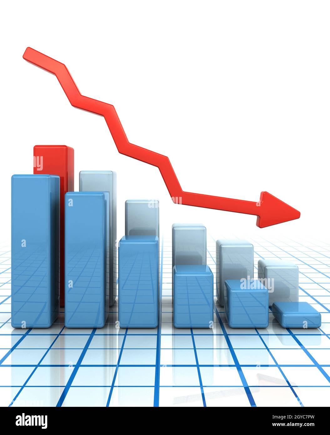 Bar chart showing falling profits Stock Photo - Alamy