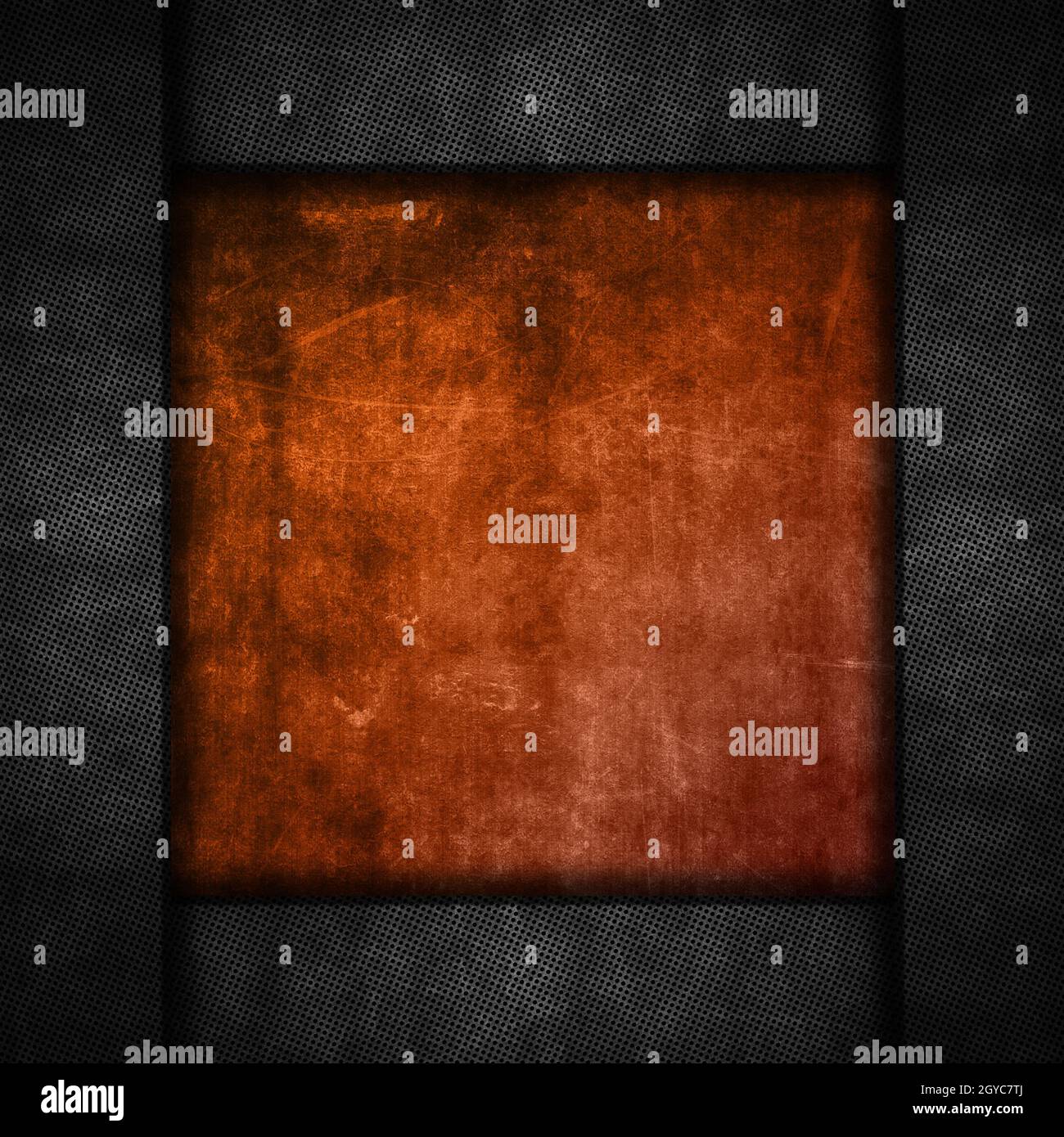 Grunge background with a perforated metal border Stock Photo - Alamy