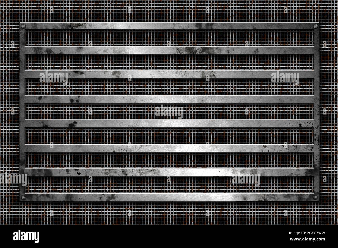 Grunge style metal bars on a wire background Stock Photo - Alamy
