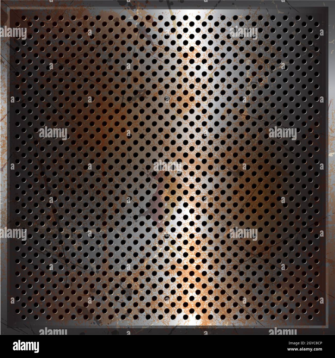 Perforated metal background with a grunge rusty texture Stock Photo - Alamy