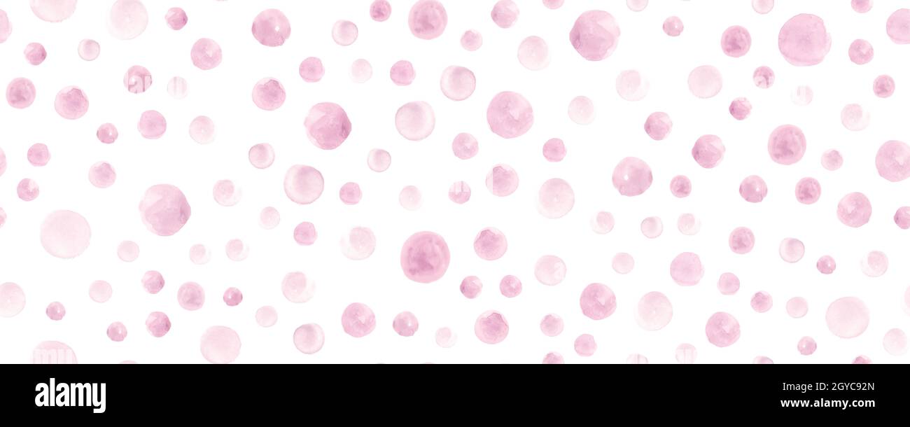 Seamless Pink Watercolor Circles. Vintage Polka Dots Wallpaper. Modern ...